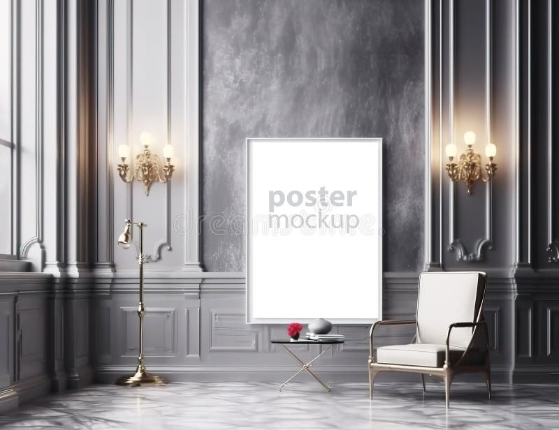 Mockup Poster Media Template Ads Display 3d Rendering Stock ...