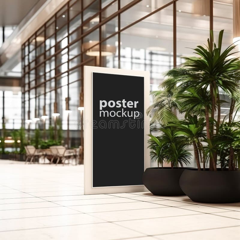 Mockup Poster Media Template Ads Display 3d Rendering Stock ...