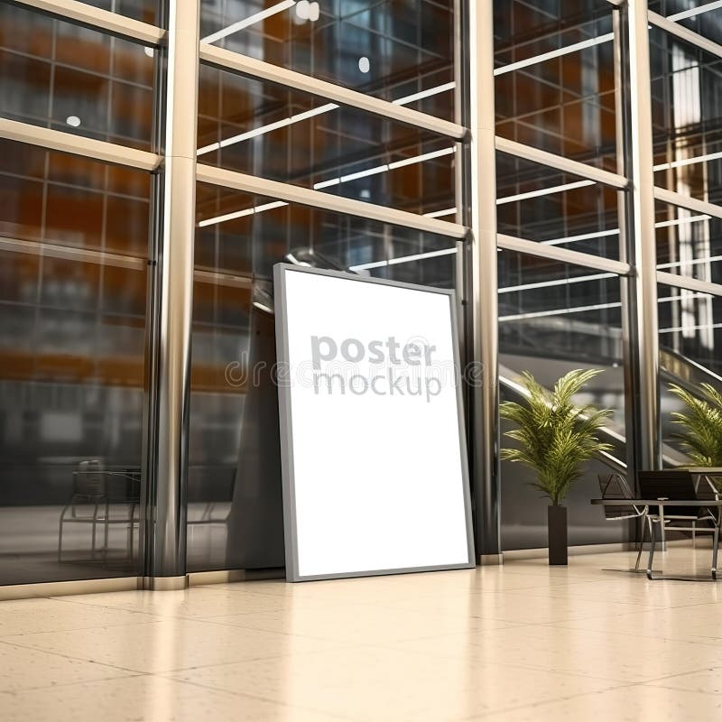 Mockup Poster Media Template Ads Display 3d Rendering Stock ...