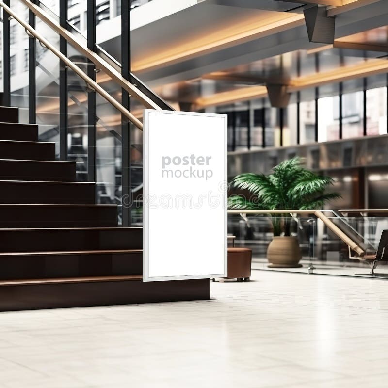 Mockup Poster Media Template Ads Display 3d Rendering Stock ...