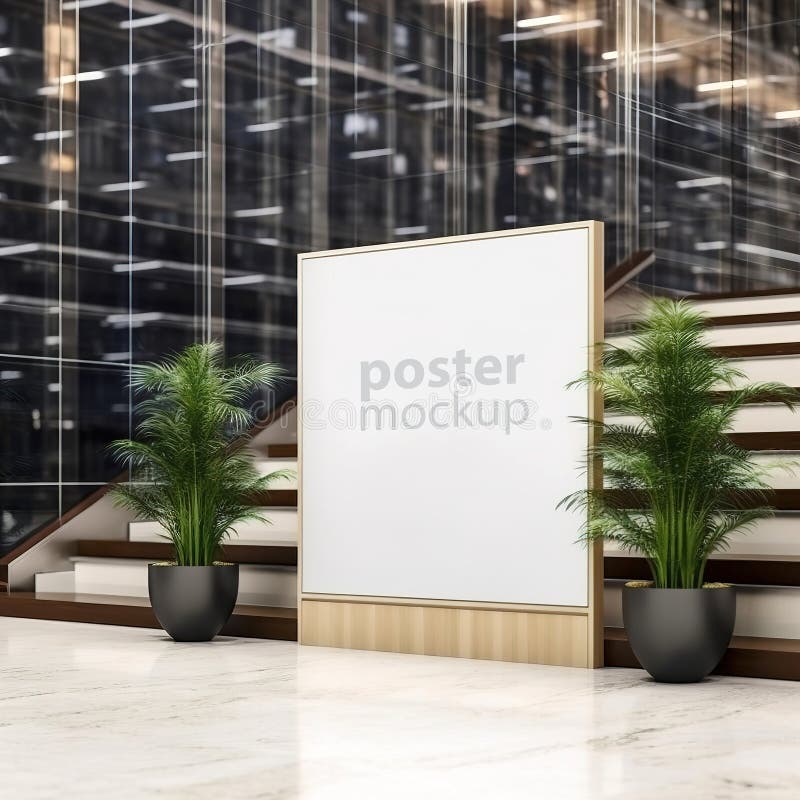 Mockup Poster Media Template Ads Display 3d Rendering Stock ...