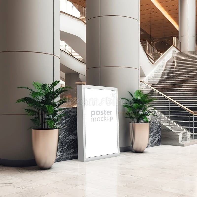 Mockup Poster Media Template Ads Display 3d Rendering Stock ...