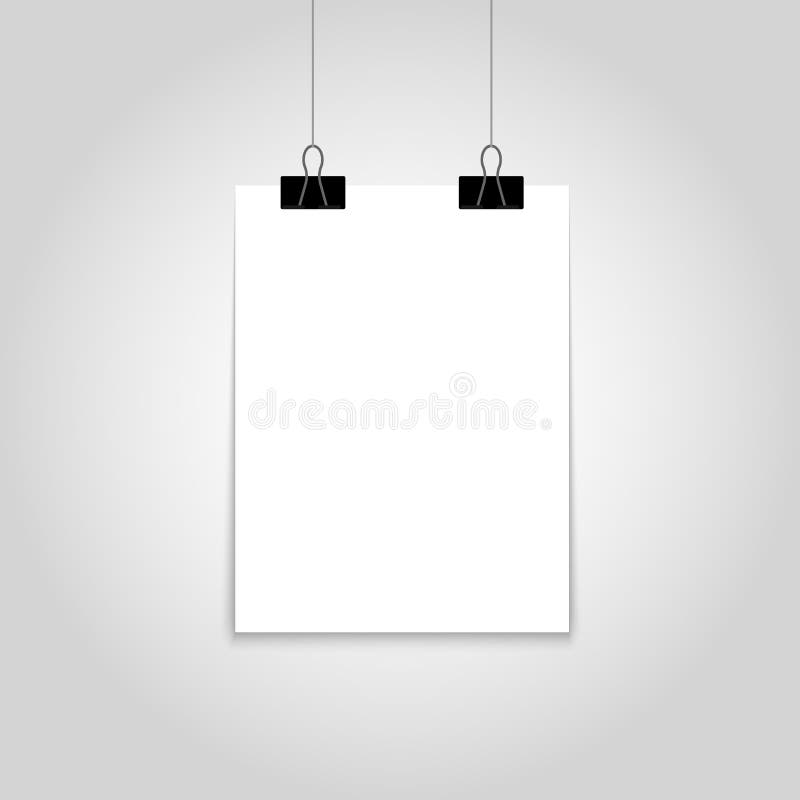 Mockup Poster. One Hanging Poster Mockup. Vector Stock Vector ...