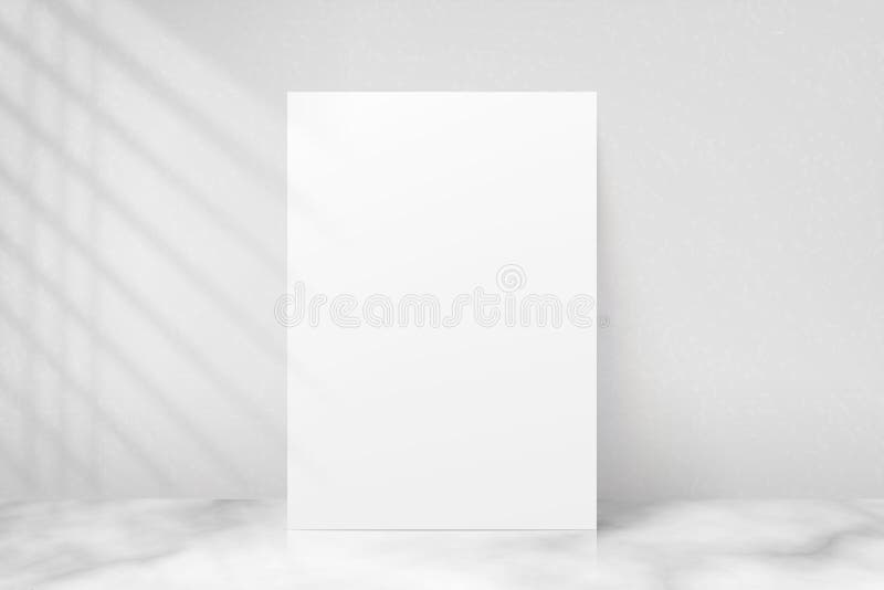 Mockup Poster with Shadow Blinds from Window. Mock Up Sheet Paper ...