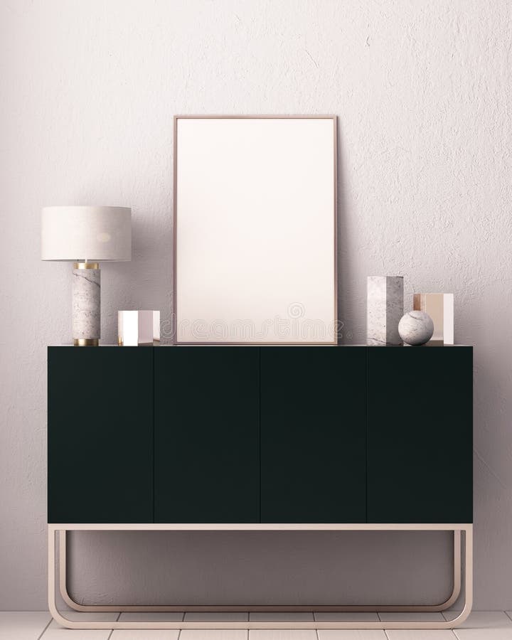 Mockup Posters in the Interior. Art Deco Style. 3d Rendering, 3d ...