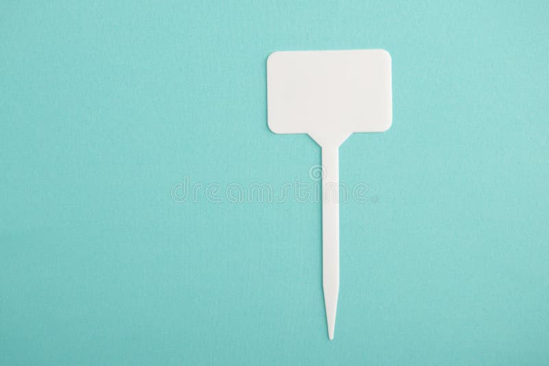 Mockup for Price Tags, Labels. One White Plate on a Blue Background ...