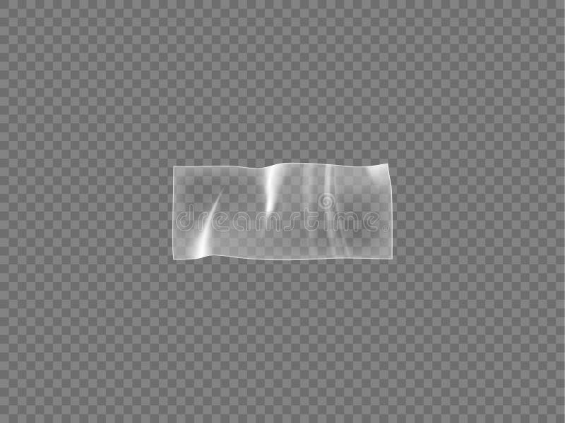 Mockup of Rectangular Shaped Curved Adhesive Tape on Transparent ...