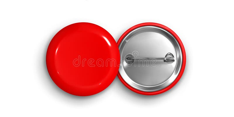 Mockup of Red Round Blank Pin Badge Stock Vector - Illustration of ...