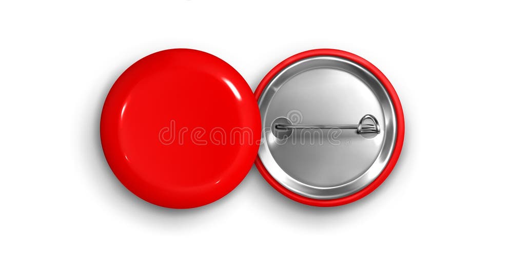 Mockup of Red Round Blank Pin Badge Stock Vector - Illustration of ...