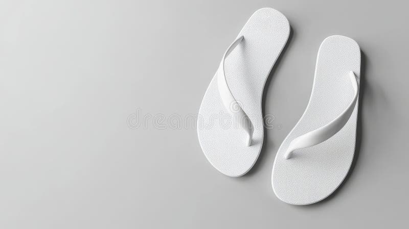This Mockup Represents a Pair of White Flip Flops Isolated from Front ...