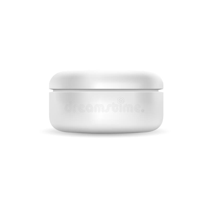 Mockup of Round White Plastic Cosmetic Jar for Branding. Vector Stock ...