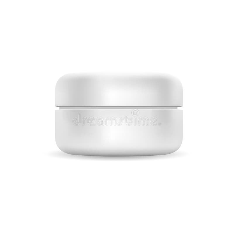 Mockup of Round White Plastic Cosmetic Jar for Branding. Vector Stock ...
