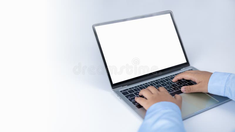 Mockup Screen Blank, Workspace White Background New Project on Laptop ...