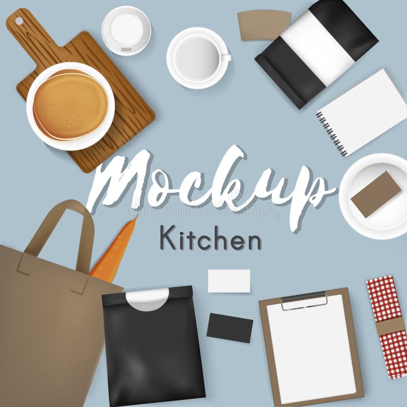 Mockup Set Collection Coffee Cafe Vector Illustration Stock Vector ...
