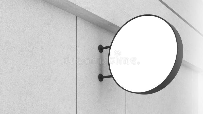 A Mockup of a Shop Sign in a Circular Shape.Signboard for Logo ...