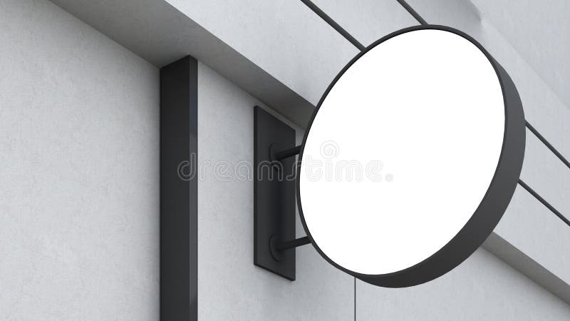 A Mockup of a Shop Sign in a Circular Shape.Signboard for Logo ...