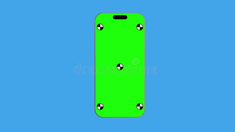 Mockup Shot of a Smartphone Green Screen Rotating on Blue Background ...