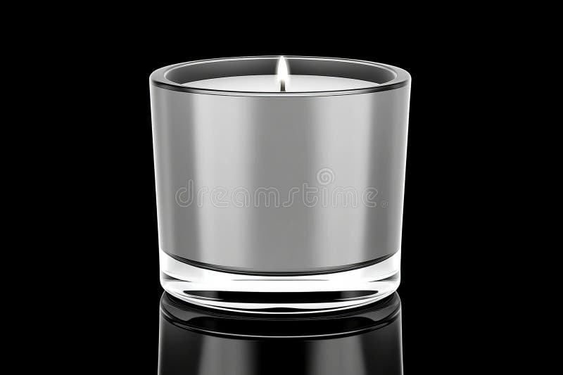 This Mockup Shows an Empty Burning Candle Inside a Glass Jar with a ...