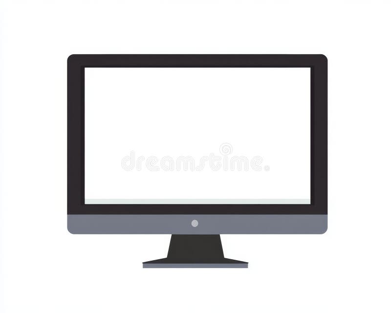 This Mockup Shows an Empty Computer Screen on a White Background. Stock ...