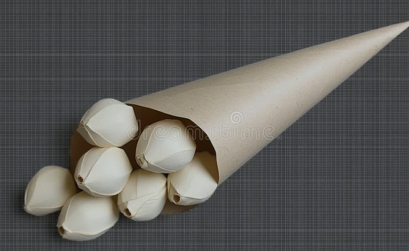 This Mockup Shows a Top View of a Blank White Flowers Packaging Cone ...
