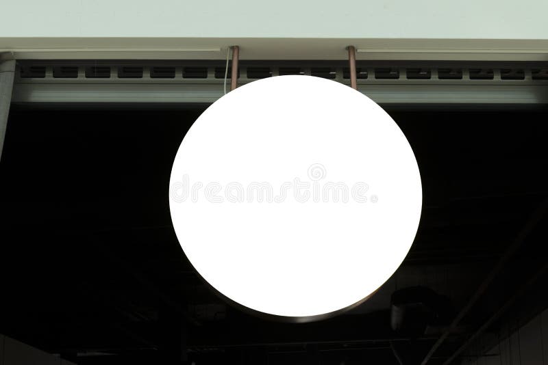 Signboard. Mock Up. Round Shape Stock Image - Image of building ...