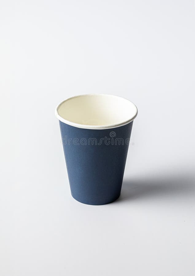 Mockup of a Small Empty Cardboard Cup, on a White Background Stock ...
