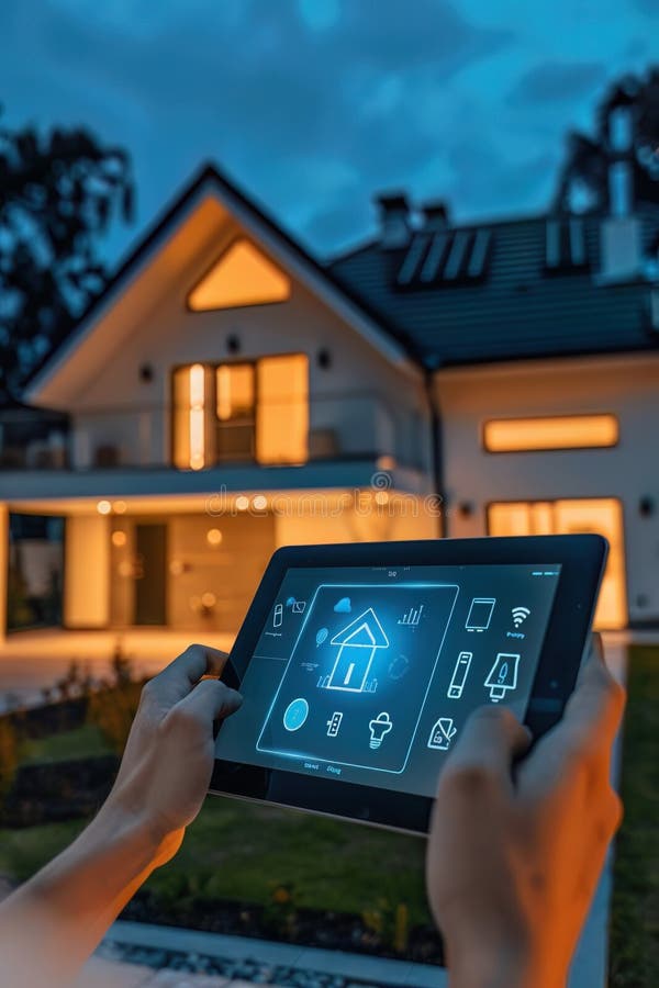 Mockup of a Smart Home Interface on a Tablet Controlling Residential ...