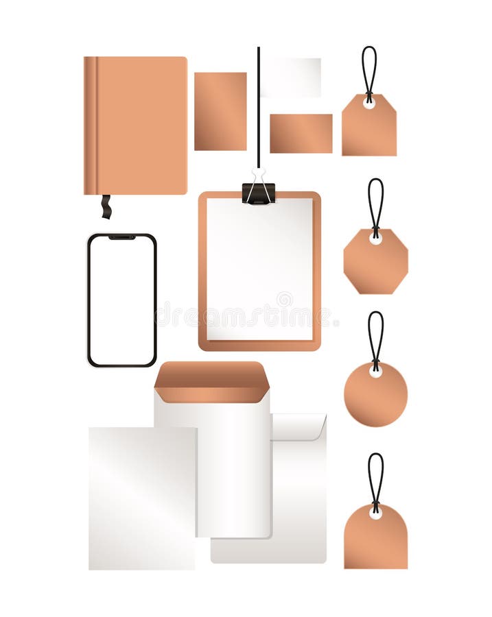 Mockup Smartphone Envelopes and Labels Vector Design Stock Vector ...