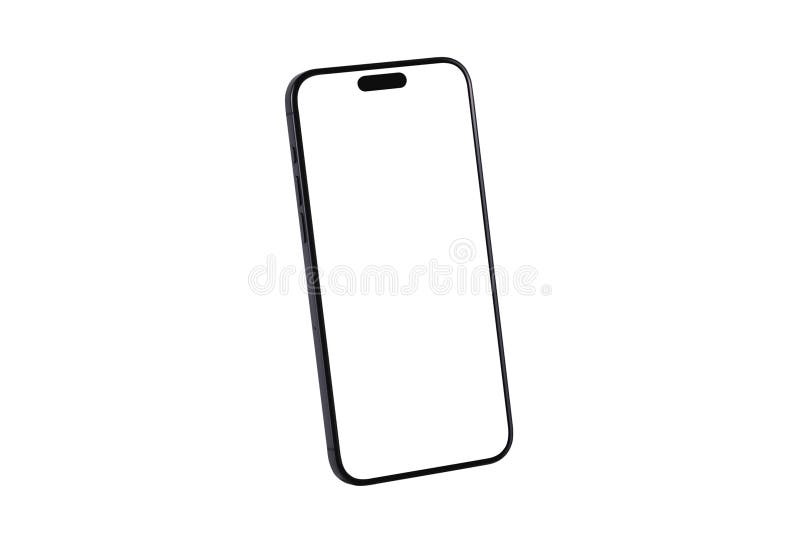 Mockup Smartphone IPhone 15 Pro Max Isolated with White Screen, Empty ...