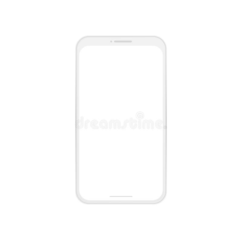 Mockup Smartphone. White Phone Vector Icon Stock Vector - Illustration ...
