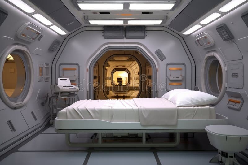 Mockup of a Space Habitat Interior with Sleeping Quarters Stock ...