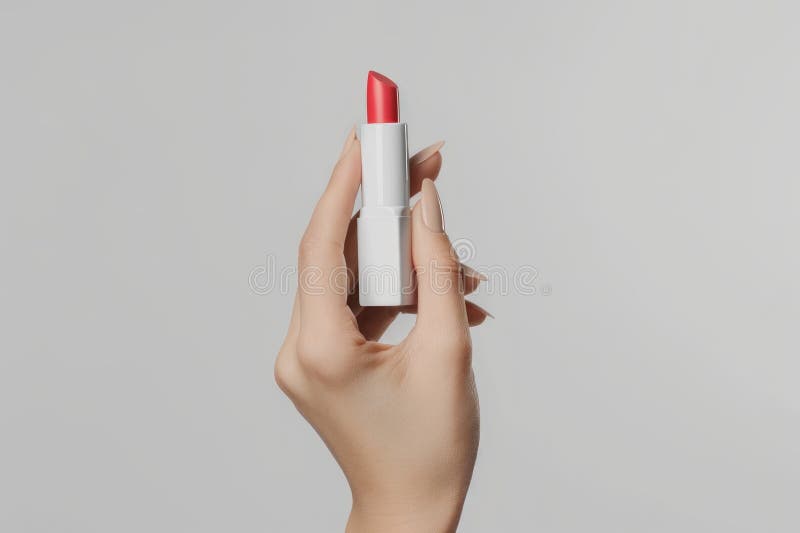 Mockup Style Lipstick in the Hand Shot. Generative AI Stock Photo ...