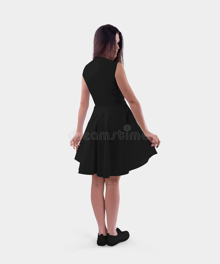 Mockup Of A White Medium Tight Dress On A Beautiful Dark Haired Girl In