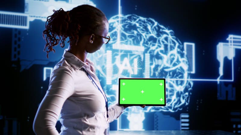 Mockup Tablet AI Human Brain Simulation Stock Footage - Video of tablet, mockup: 290379788