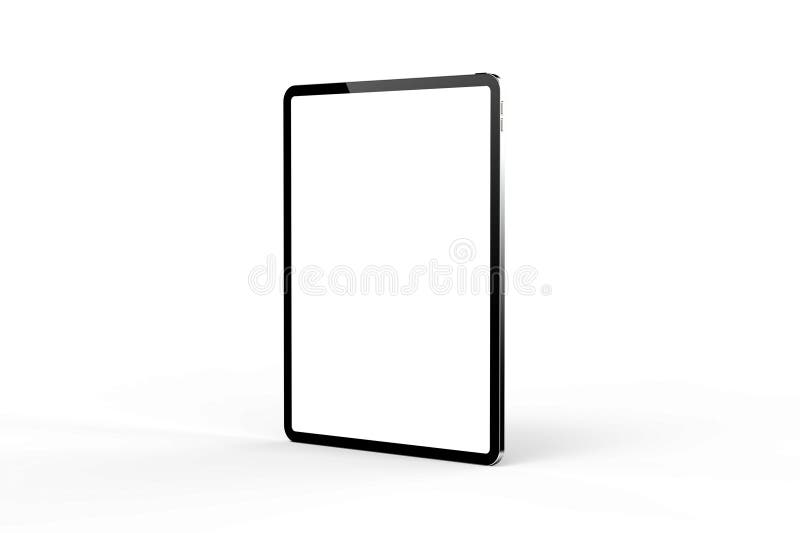 Mockup of a Tablet with a Blank Screen 3D Rendering Stock Illustration ...