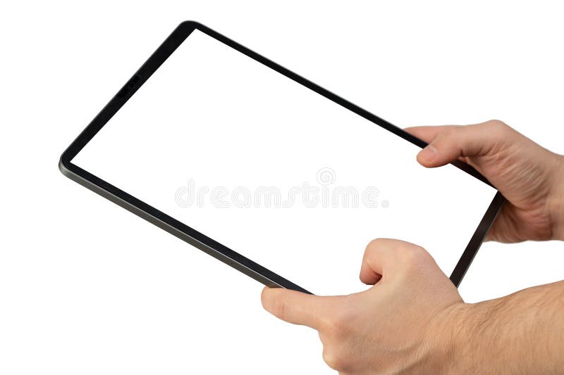 Mockup of tablet in hand stock photo. Image of gadget - 270953884
