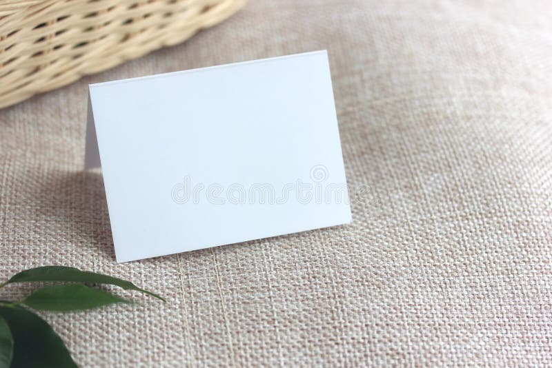 Mockup, a Template with a Blank Postcard or Advertising Card. Neutral ...