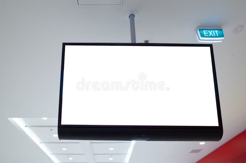 Mockup Template of Blank White Digital Display Screen. Background ...