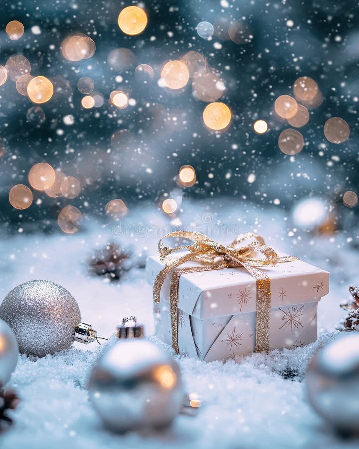 Mockup Template with Christmas Holiday Ad and Typography Background ...