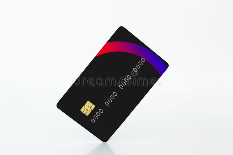 Mockup Template of Credit or Debit Black Card Standing on Corner Stock ...