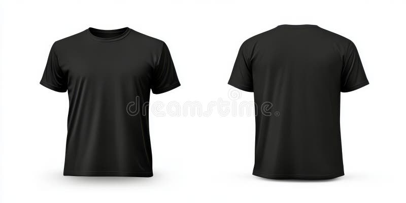 Mockup Template Design for a Blank Black TShirt Featuring Both Front ...