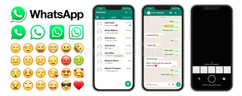 Mockup Template of Mobile Page of WhatsApp. Vector Editorial ...