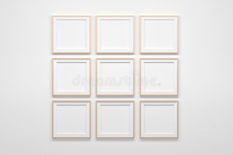 Nine square frames stock illustration. Illustration of rendering ...