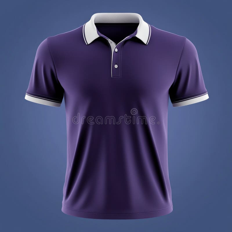 Mockup Template for Polo Shirts with a Purple T-shirt Front and Back ...