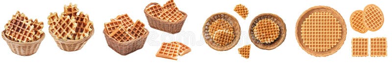 In this Mockup Template, a Square Waffle Wafel Batter Dessert is ...