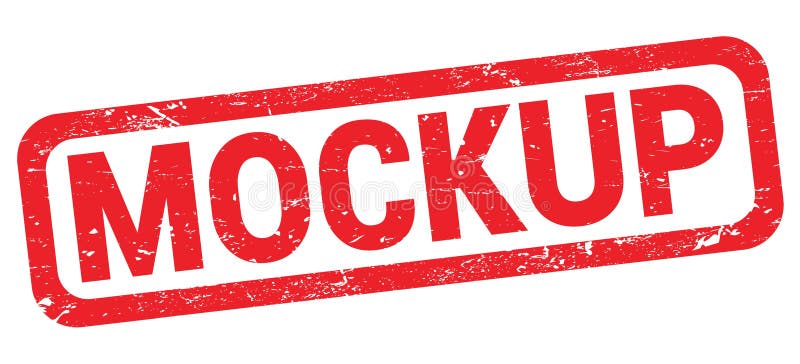 MOCKUP Text Written on Red Rectangle Stamp Stock Illustration ...