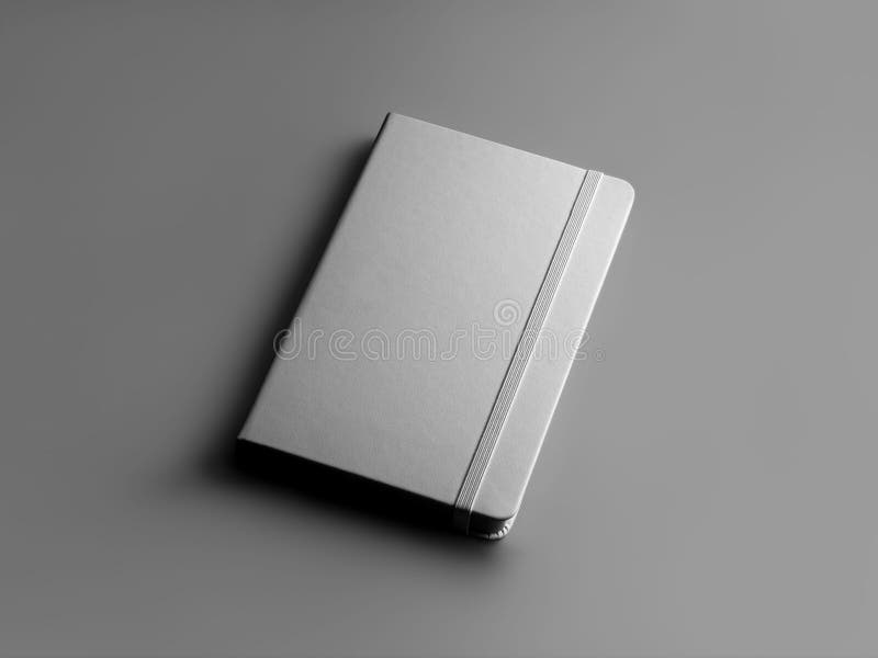 Mockup of a Textured White Closed Notebook with an Elastic Band, Diary ...