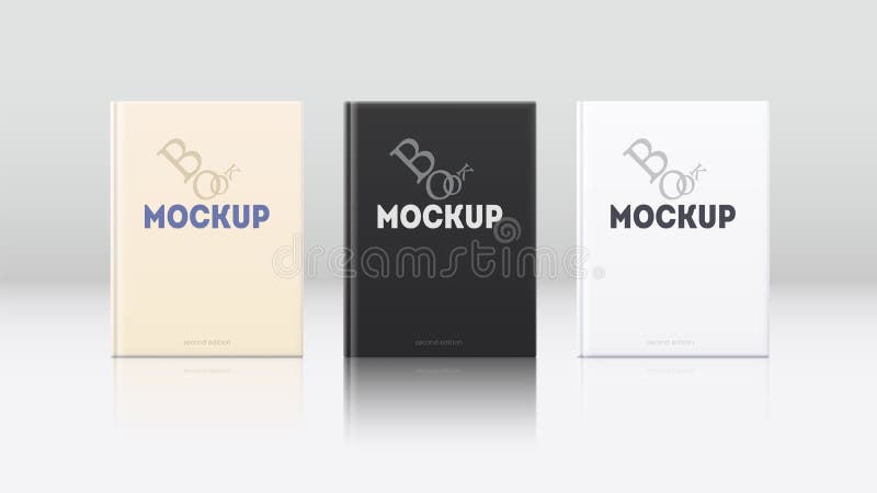 Mockup of Three Books, Templates with Reflection. Stock Vector ...