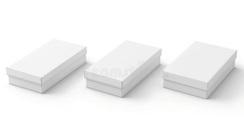 Mockup of Three White Boxes Stock Illustration - Illustration of ...