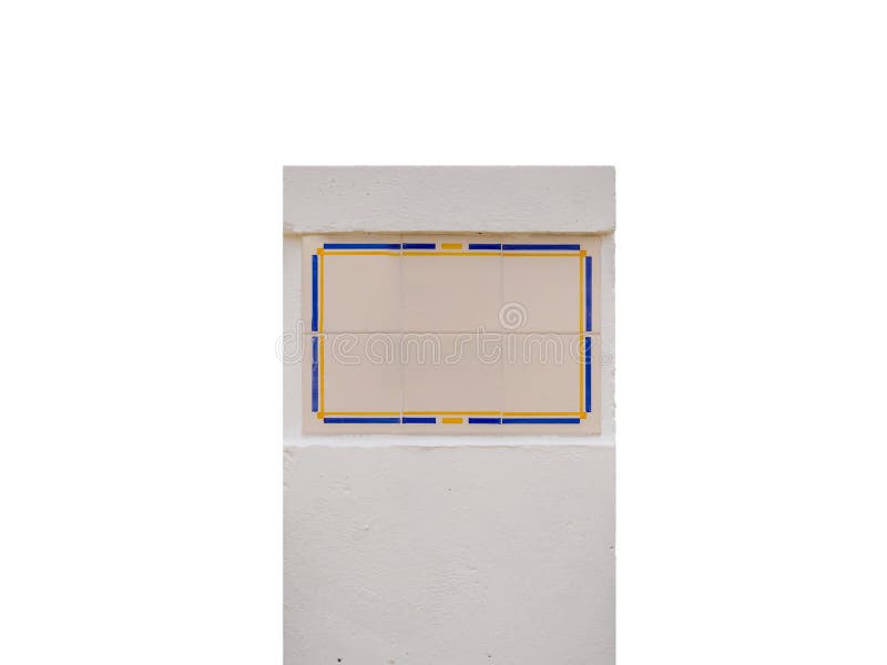 Mockup of a Tile Sign Isolated in White Stock Photo - Image of banner ...